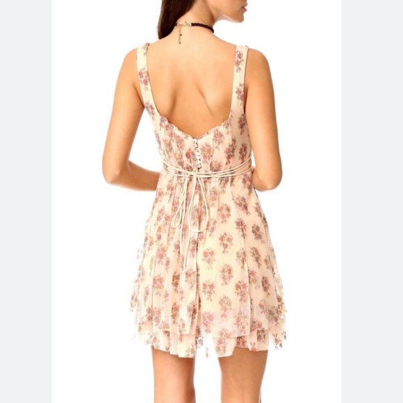 Free People | Dresses | Free People Natural Heart Floral Stretch Mesh ...